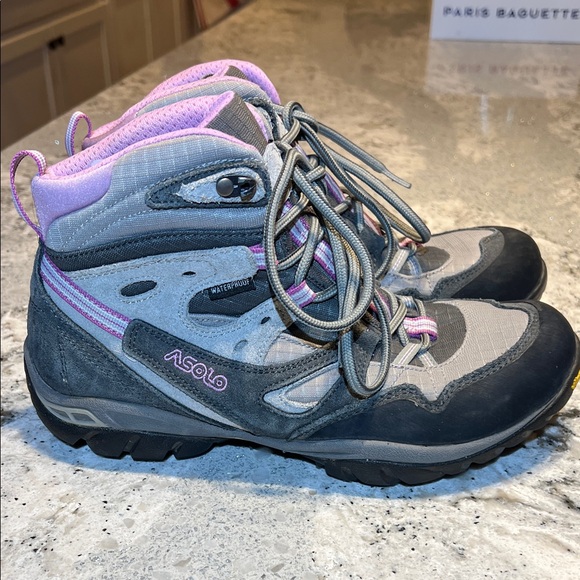 Asolo | Shoes | Asolo Womens Hiking Boots Gray And Pink Size 85 | Poshmark